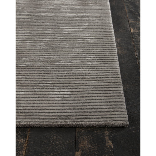 17 Stories Nathen Handmade Wool Gray Rug & Reviews | Wayfair