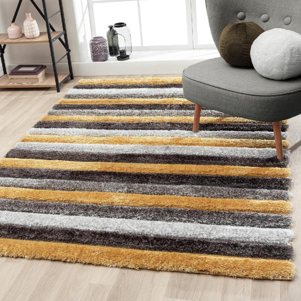 Ebern Designs Xariah Performance Yellow/Gray Rug | Wayfair