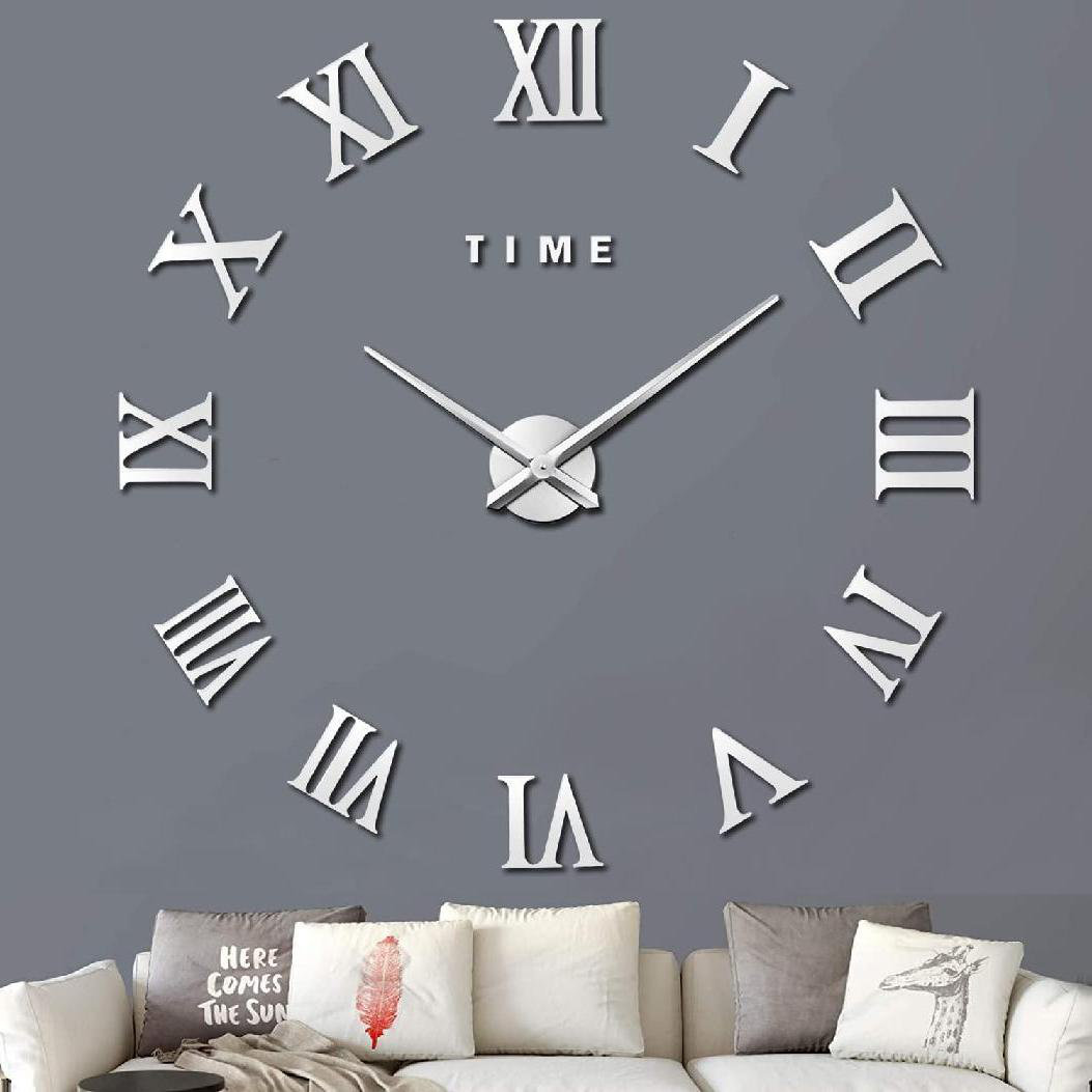 jingjiu2019 3D Wall Clock, Giant Roman Numerals Clock Framele Wall Clock | Wayfair