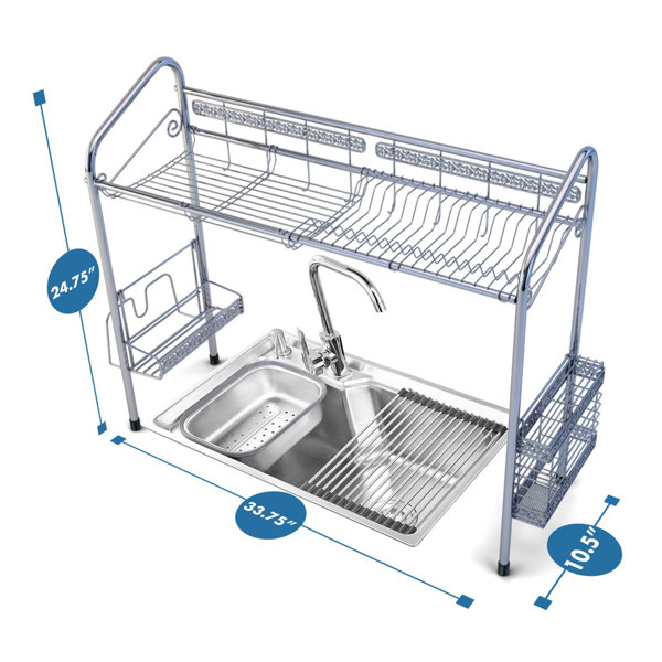 Premium Racks Professional Over the Sink Stainless Steel Dish Rack ...