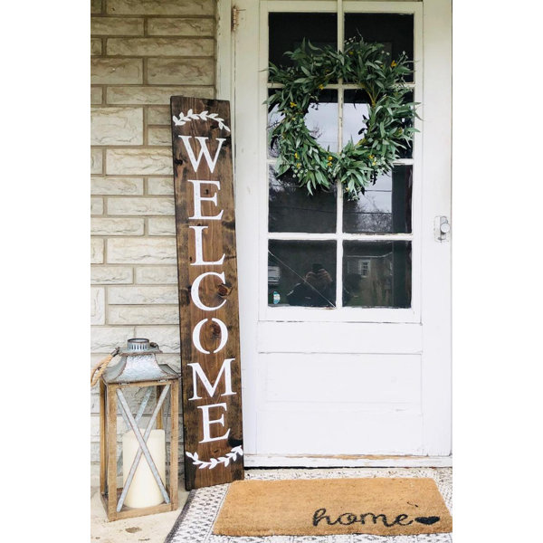 Wooden-outdoor-welcome-sign | Wayfair