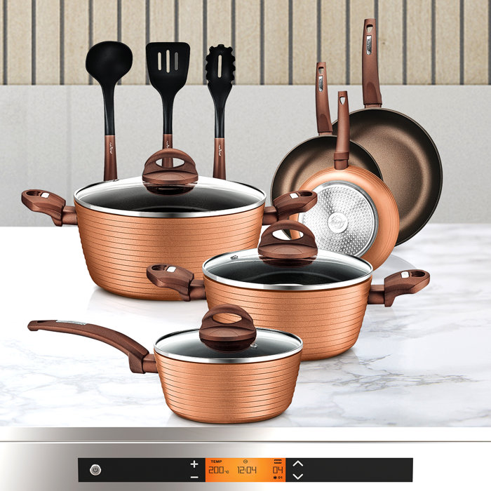 NutriChef 12 - Piece Non-Stick Aluminum Cookware Set | Wayfair