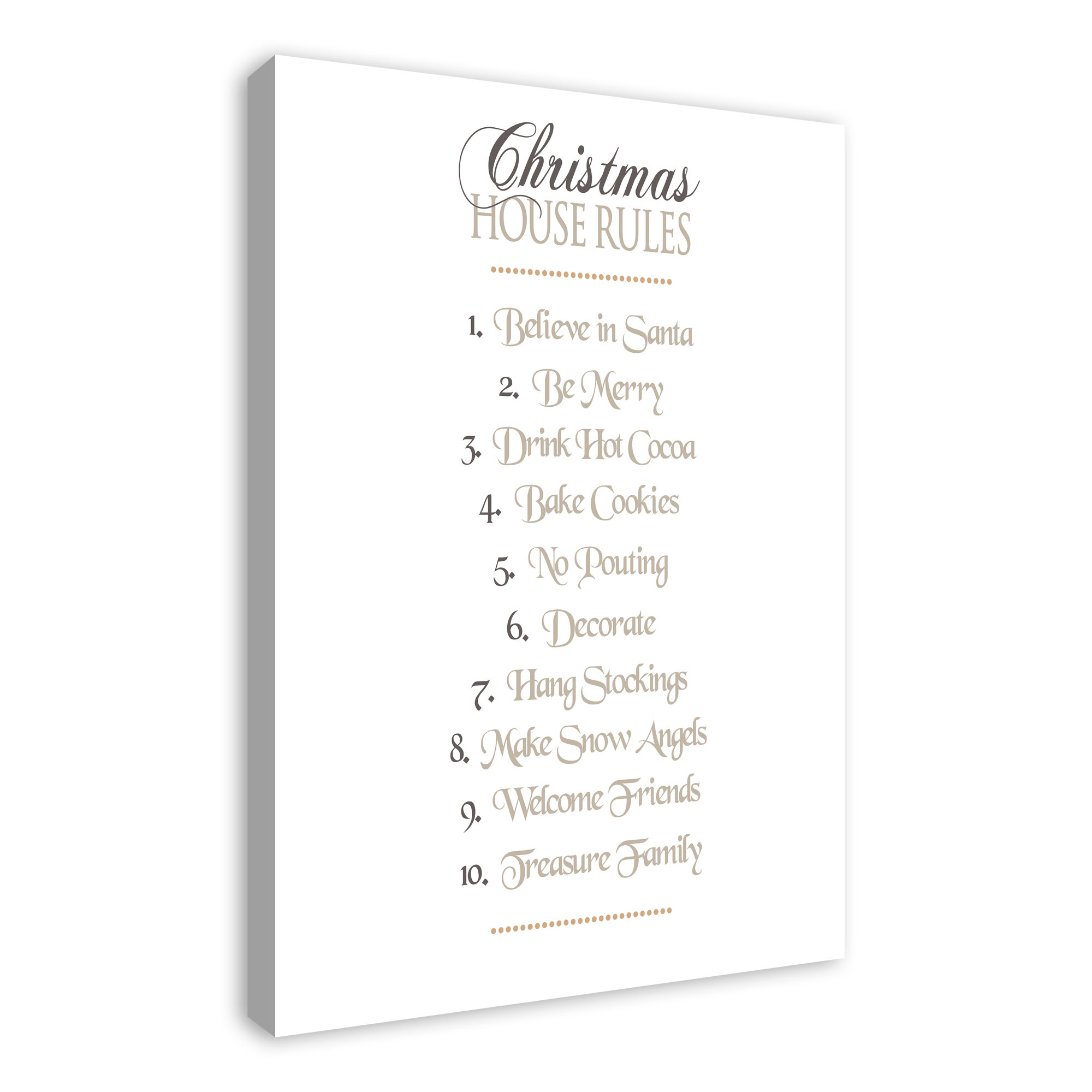 The Holiday Aisle® Christmas House Rules - Wrapped Canvas Textual Art ...