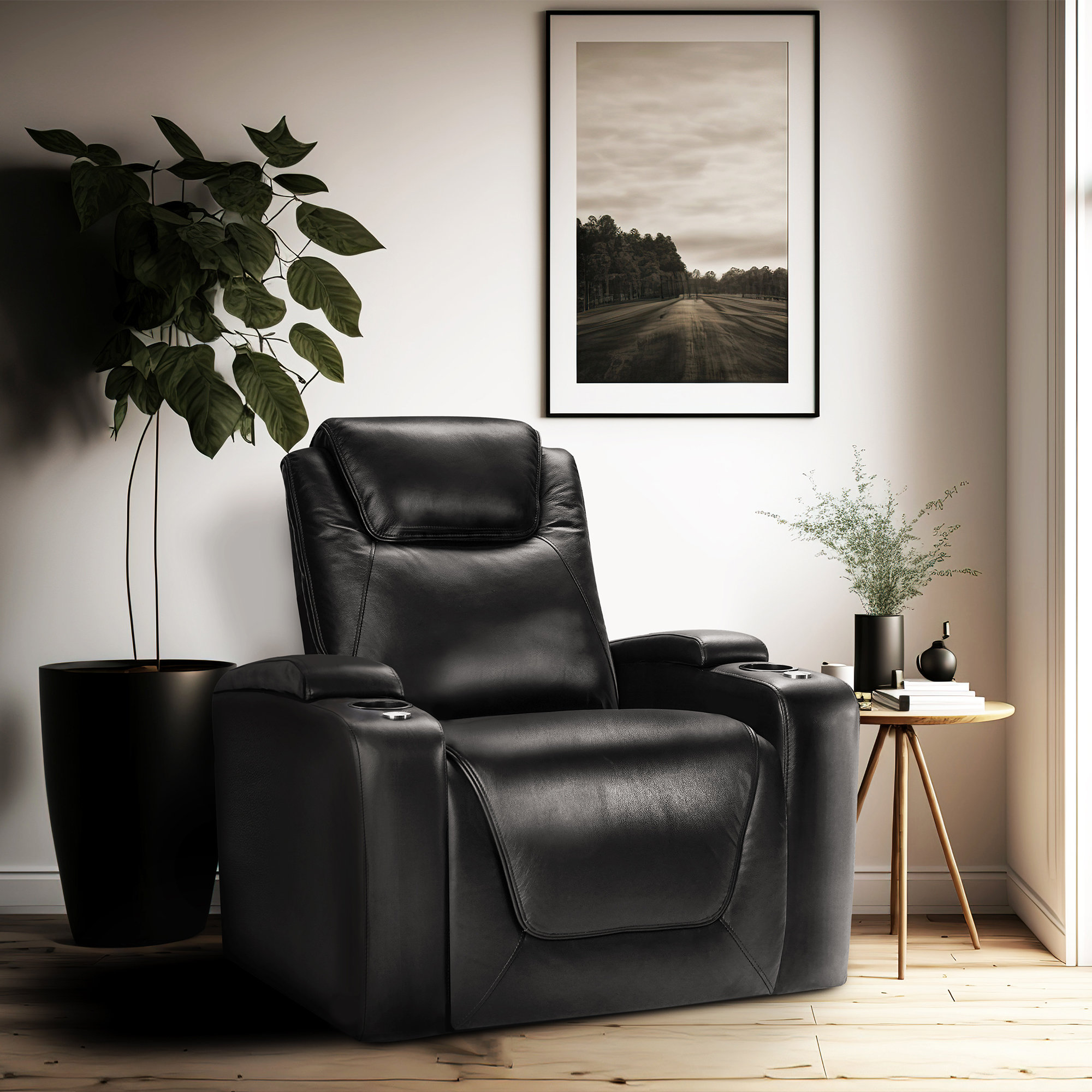 Valencia Theater Seating Valencia Leather Home Theater Seat with Cup ...