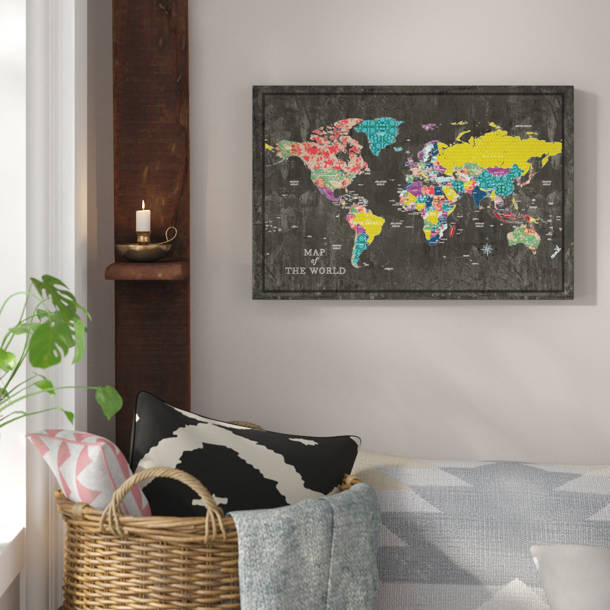 Mistana™ Colorful World Map On Canvas Graphic Art & Reviews | Wayfair