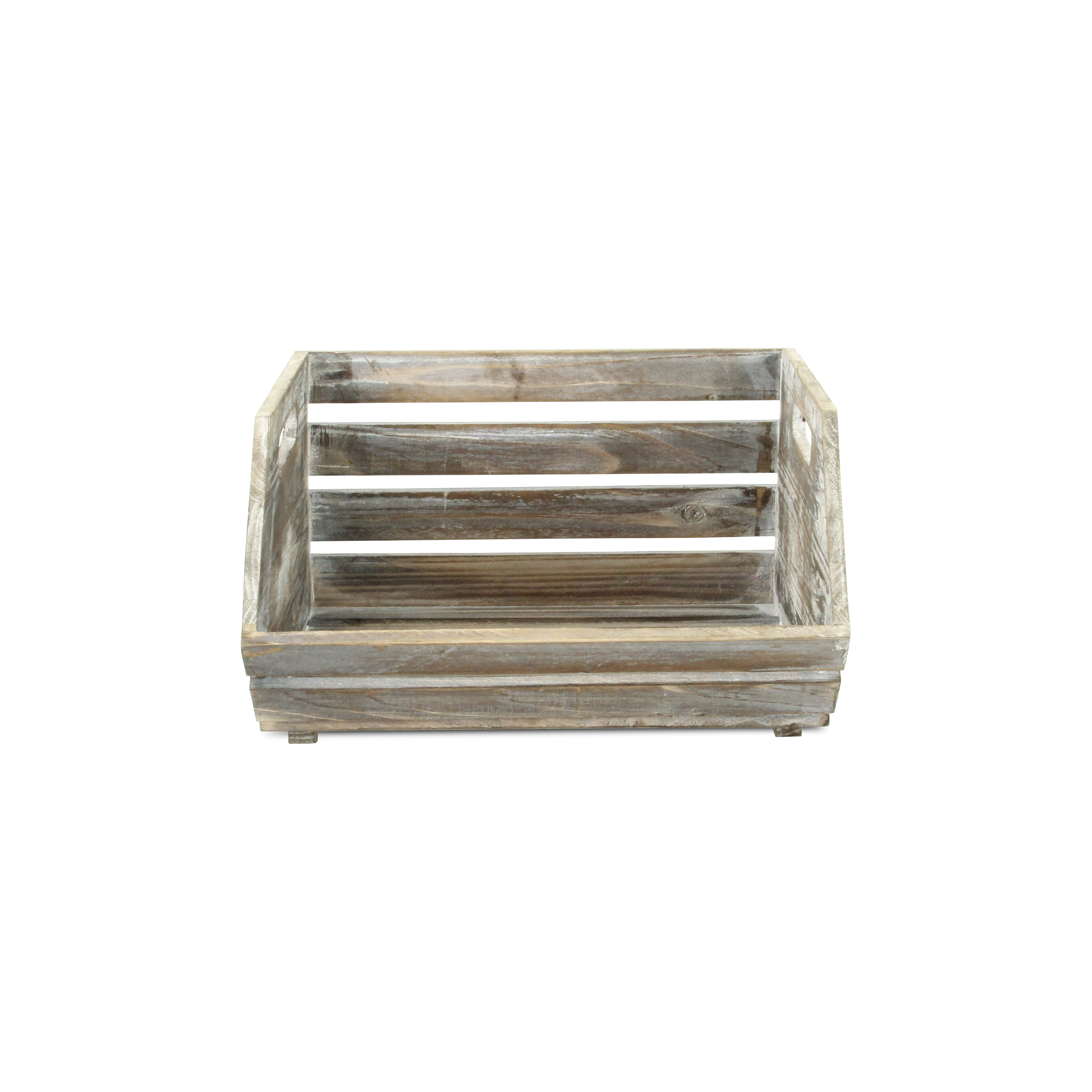 Millwood Pines Slat Stackable Storage Solid Wood Crate & Reviews | Wayfair