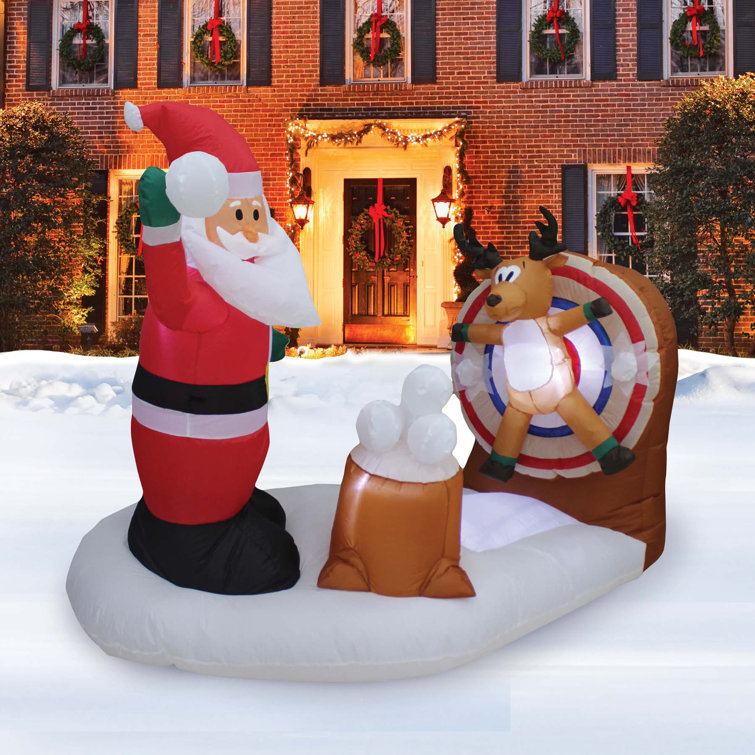 The Holiday Aisle® Animated Snowball Fight Inflatable | Wayfair