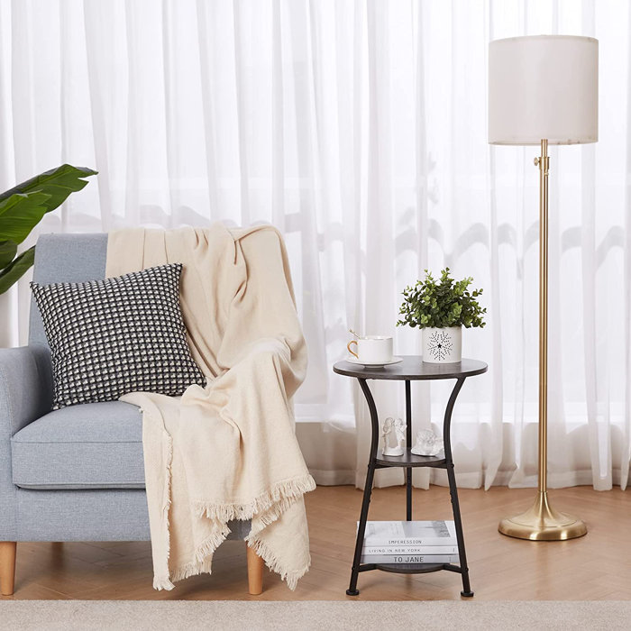 Borough Wharf Small Side Table,3 Tier Small Round Table With Wooden ...