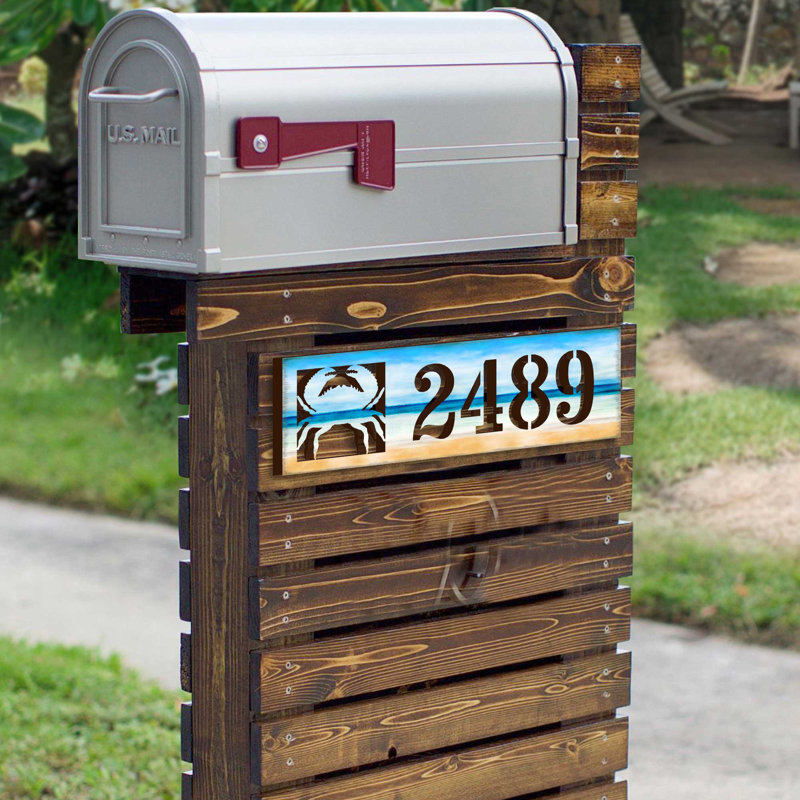 aMonogramArtUnlimited Crab 1-Line Address Sign | Wayfair