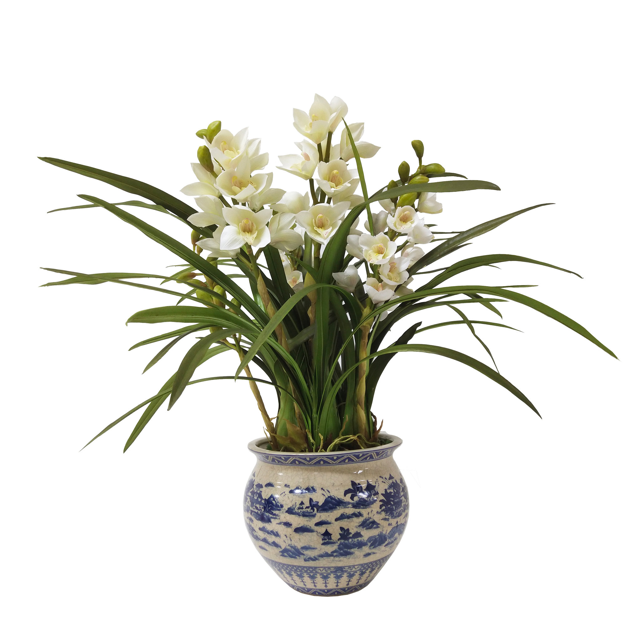 Winward Silks Orchid Centerpiece in Pot | Wayfair