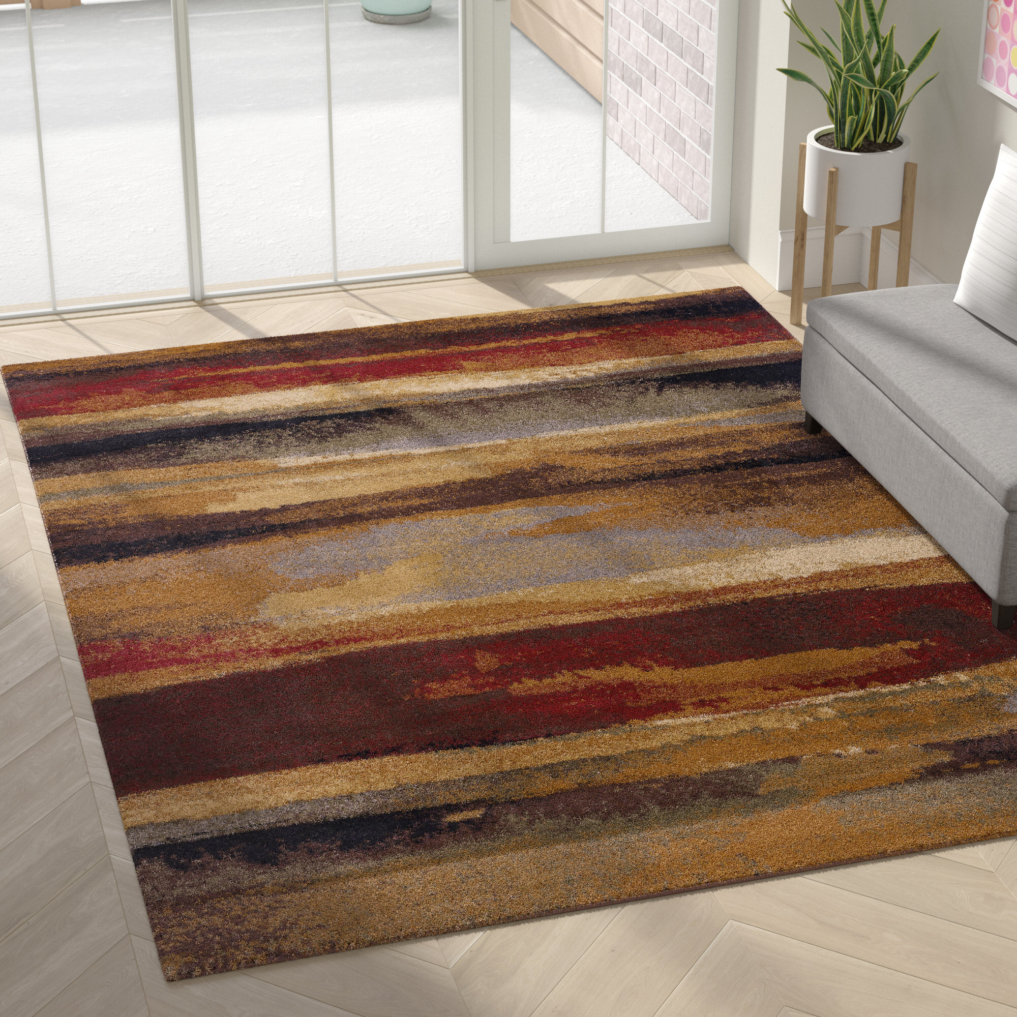 Wade Logan® Mettler Abstract Brown/Beige Area Rug & Reviews | Wayfair