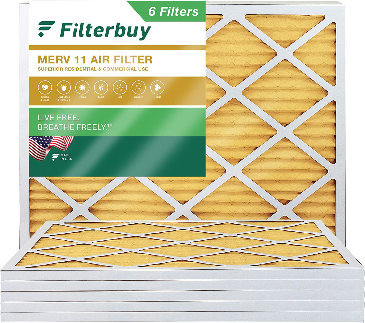 Filterbuy 18 X 22 X 1 Air Filter MERV 11 Pleated HVAC AC Furnace filterbuy-18-x-22-x-1-air-filter-merv-11-pleated-hvac-ac-furnace