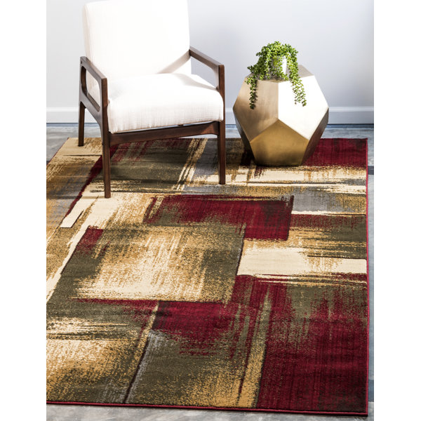 Orren Ellis Ivetta Performance Black/Blue/Brown/Burgundy/Gray/Olive Rug ...