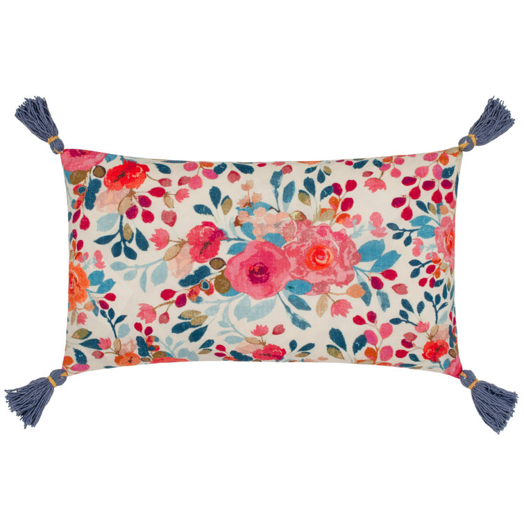 Wylder Posies Floral Tasselled Cushion | Wayfair.co.uk