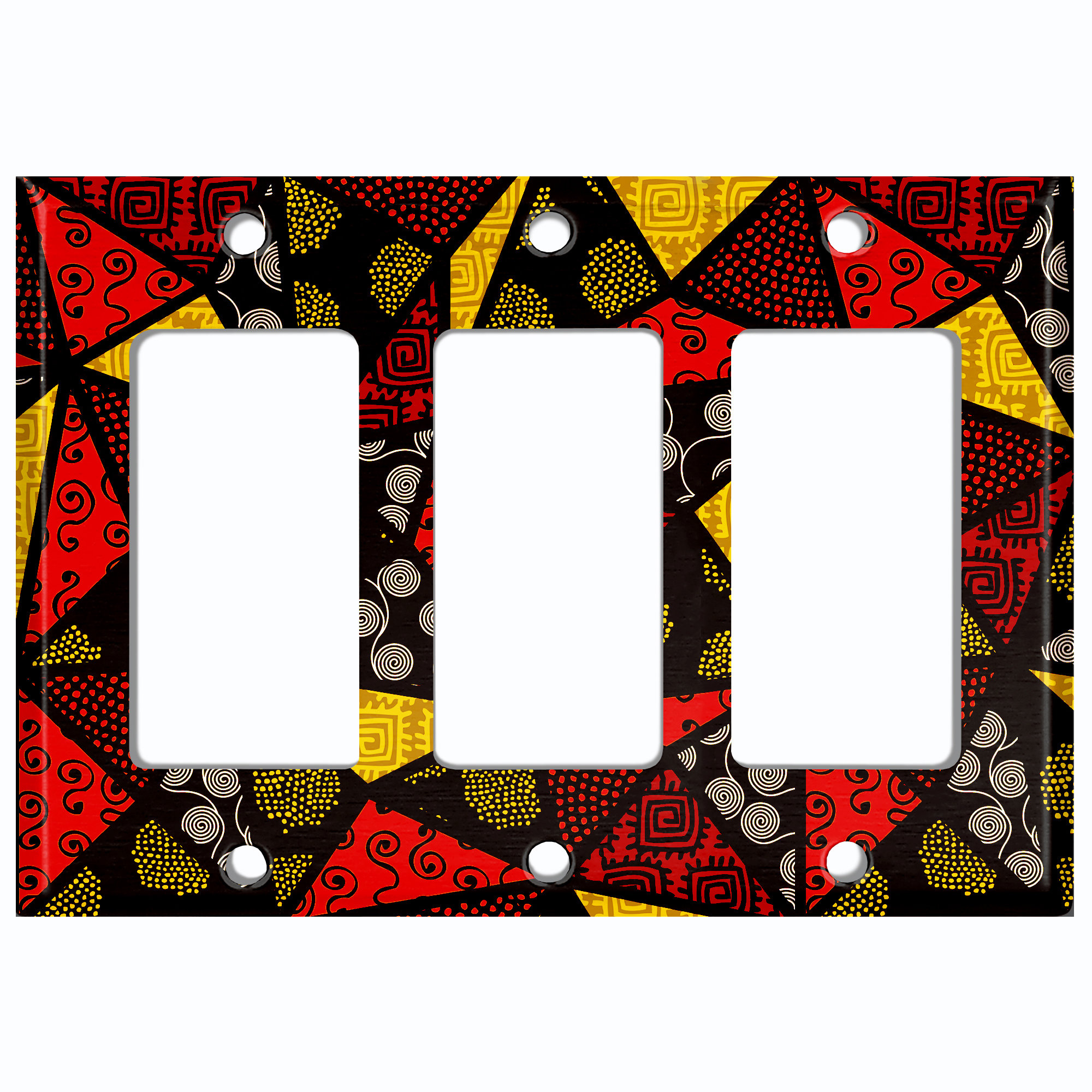WorldAcc Safari Pattern African Tribal Stained Glass Triangular 3-Gang ...