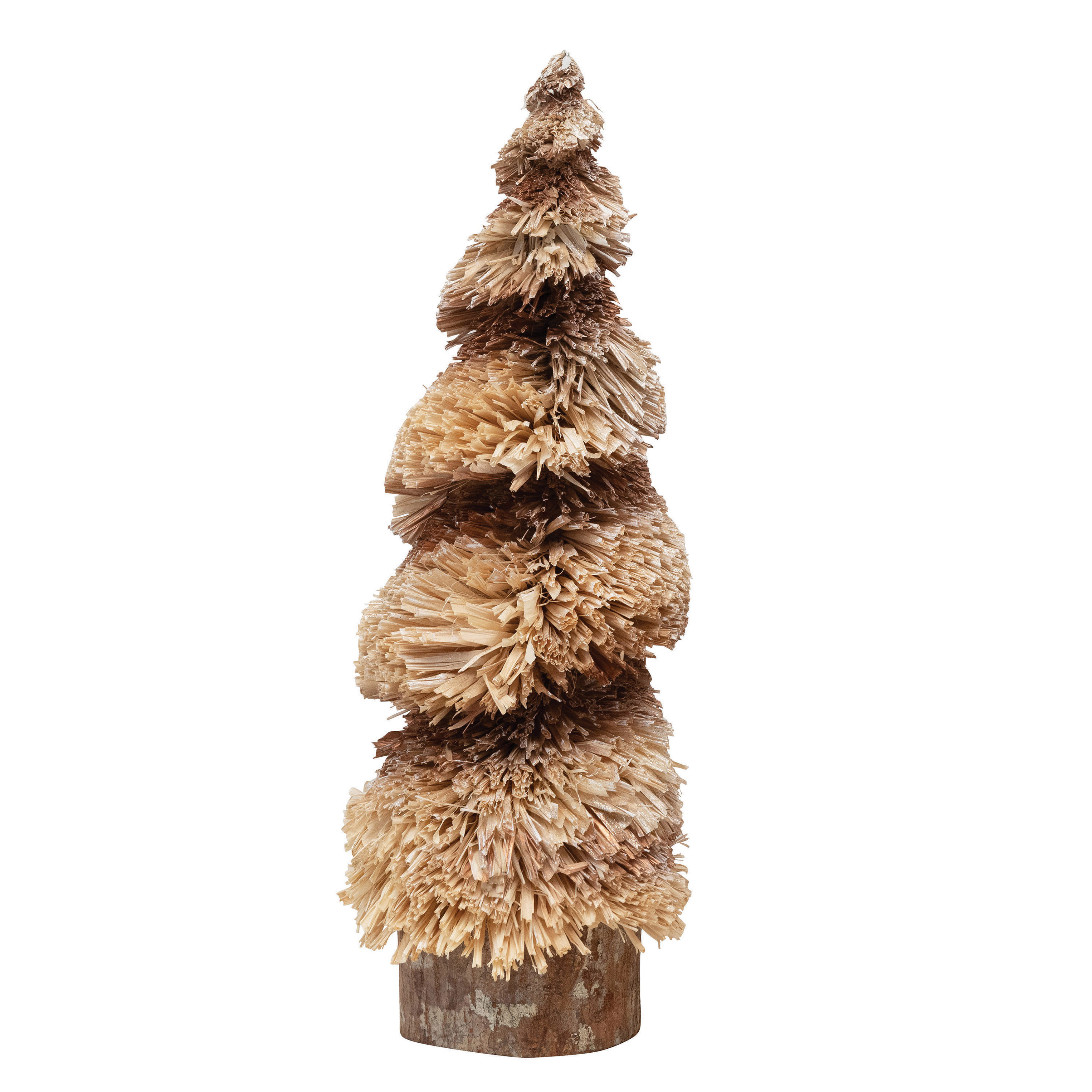 The Holiday Aisle® Raffia Tree with Glitter and Wood Base | Wayfair