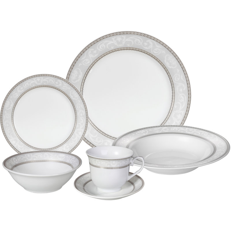 Lorren Home Trends Porcelain China Dinnerware - Set of 24 & Reviews ...