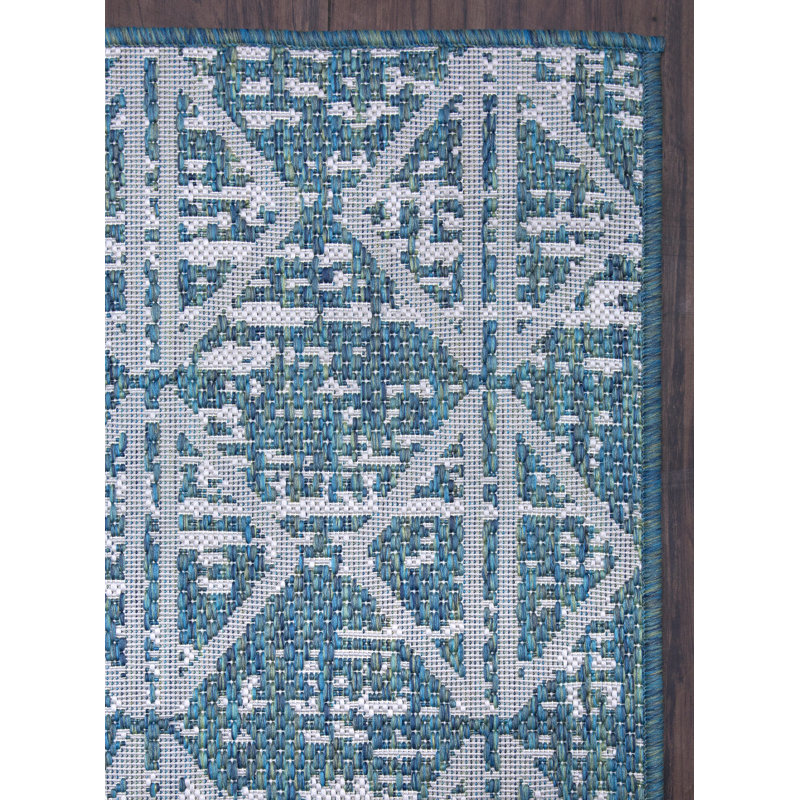 Dakota Fields Teal Blue Indoor/Outdoor Rug & Reviews | Wayfair