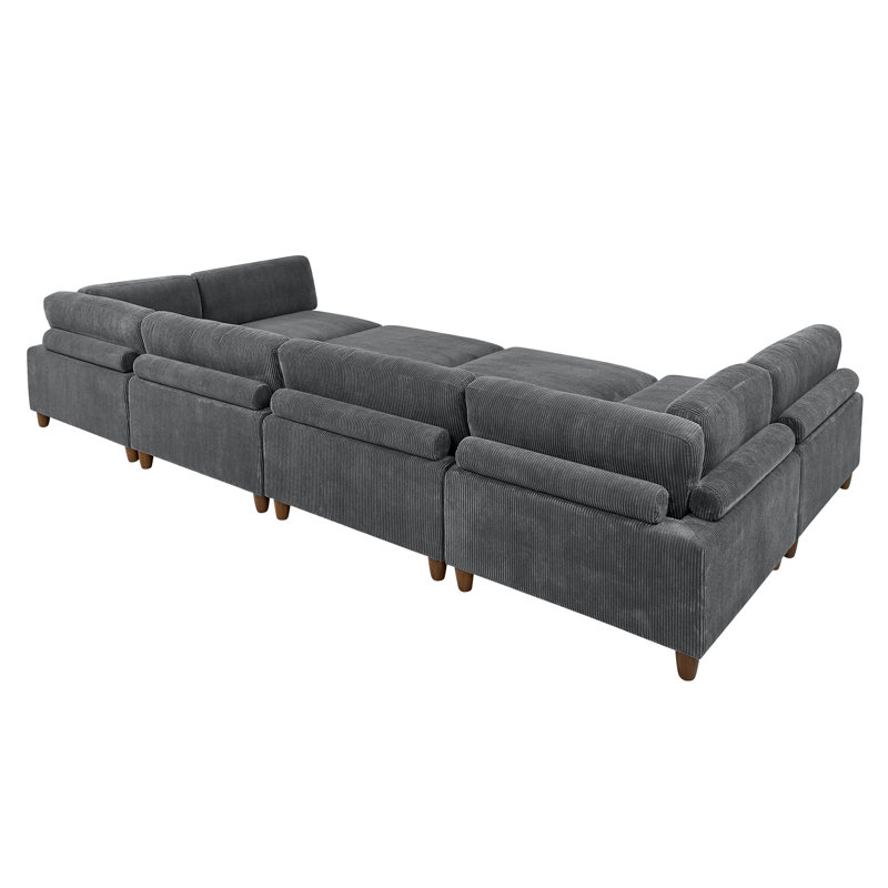 Wade Logan® 8 - Piece Upholstered Sectional & Reviews | Wayfair