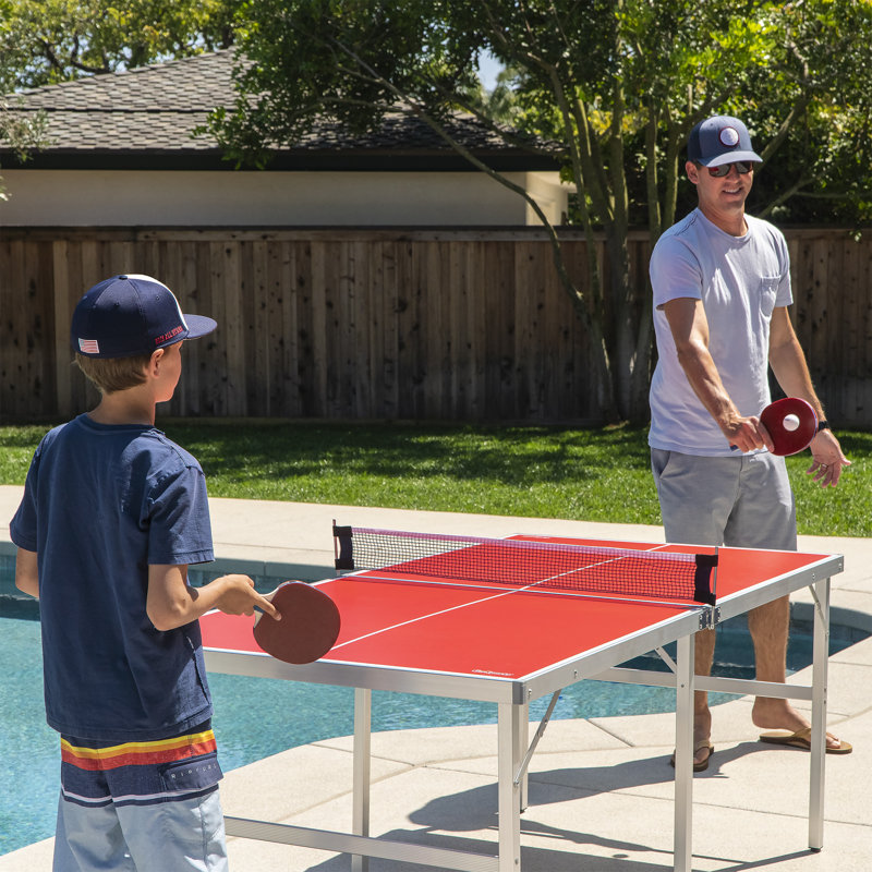 GoSports Foldable Indoor/Outdoor Table Tennis Table with Paddles and ...
