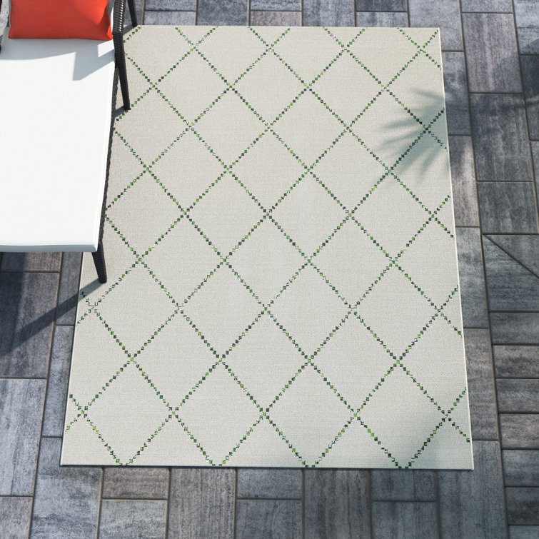 Sol 27 Outdoor Joelle Cream/Green Rug & Reviews | Wayfair.co.uk