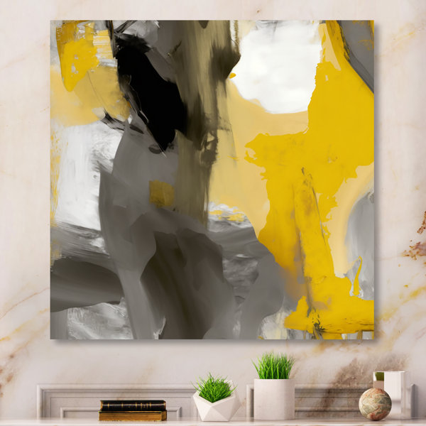 Ivy Bronx Mustard Yellow And Vivid Gray II Mustard Yellow And Vivid ...
