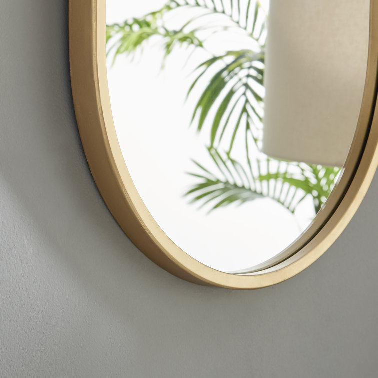 Canora Grey Roush Oval Shaped Metal Frame Mirror Simple Modern Design ...