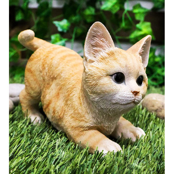 Ebern Designs Lea-Anna Adorable Playful Crouching Feline Tabby Cat ...