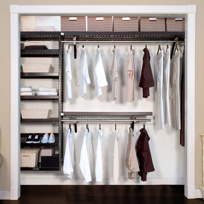 John Louis Home Woodcrest 72" W - 120" W Closet System Starter Kit ...