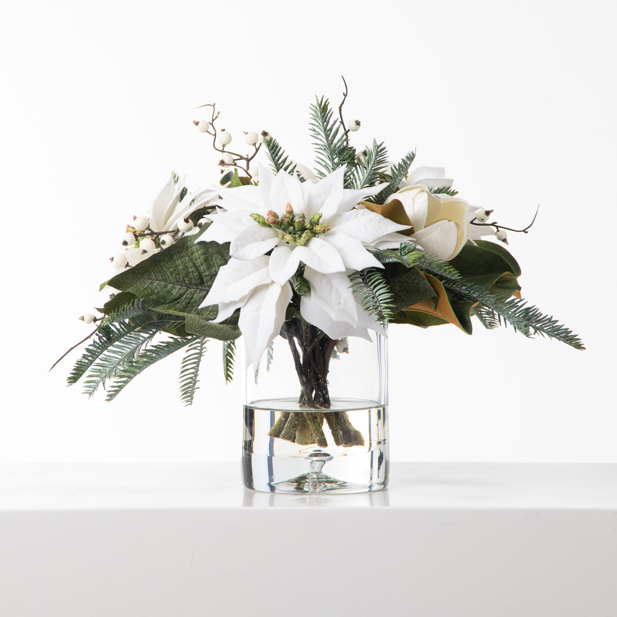 DarbyCreekTrading Poinsettia Centerpiece in Vase | Wayfair