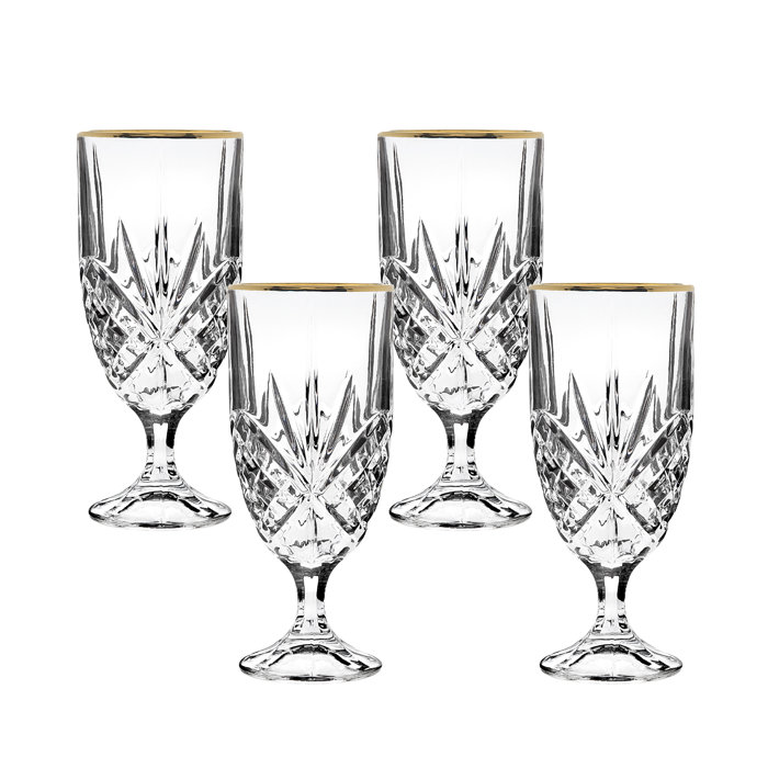 Godinger Silver Art Co Dublin Crystal Platnium Rim Water Goblet 16oz ...