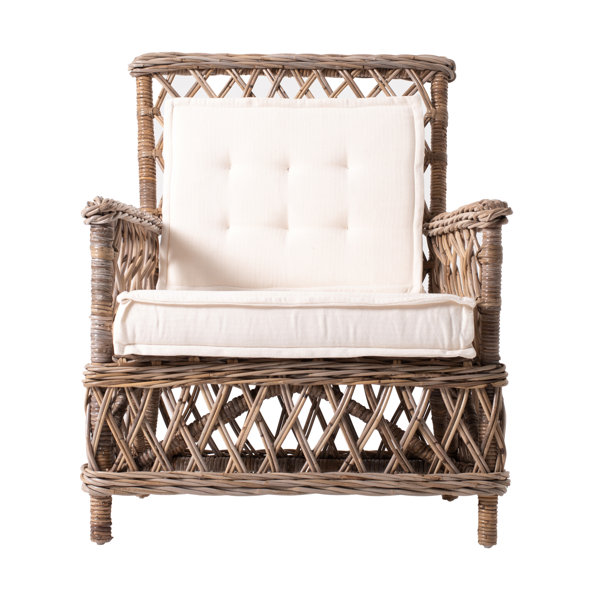 Rosecliff Heights Bering Cross Back Arm Chair in Natural Grey & Reviews ...