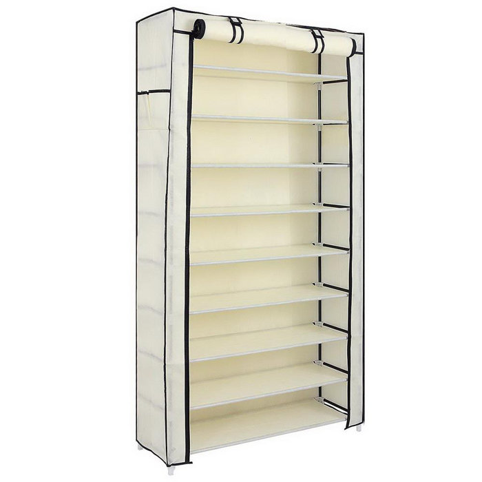 Rebrilliant 45 Pairs Beige Shoe Rack & Reviews | Wayfair