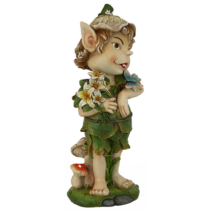 Design Toscano Pixie Perry Elfin Gnome Garden Statue & Reviews | Wayfair