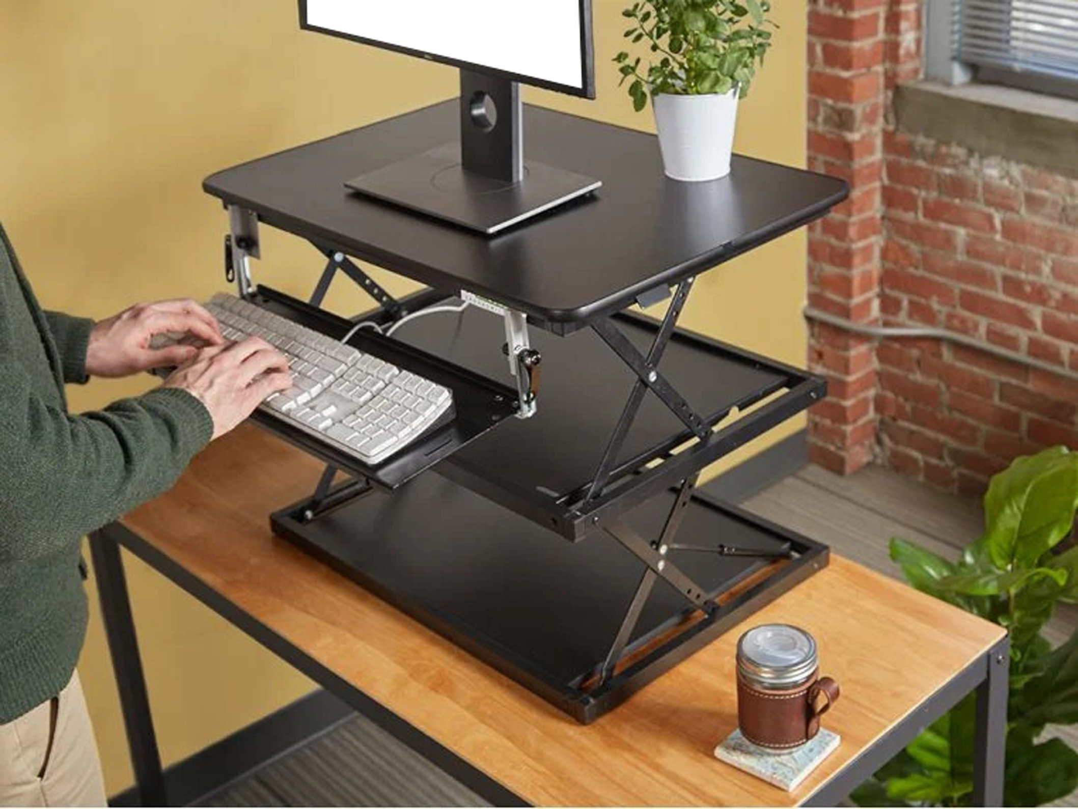 Symple Stuff Height Adjustable Standing Desk Converter & Reviews | Wayfair