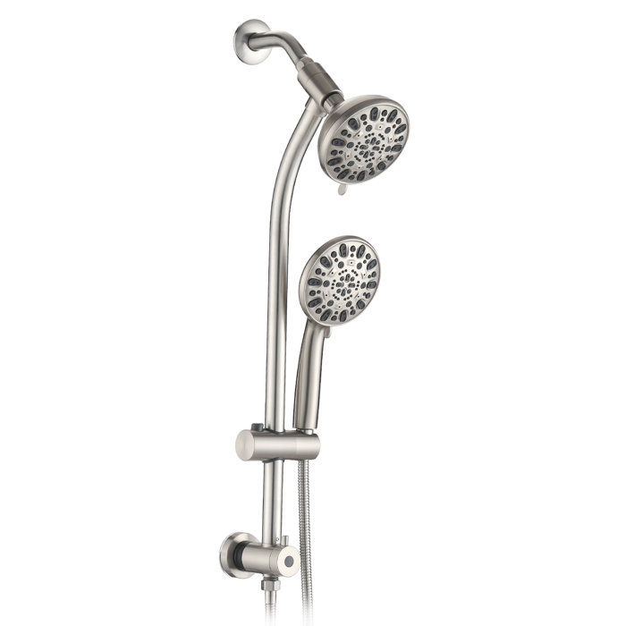 MAXWELL Slide Bar Combo Rain Showerhead 7-Setting Hand, Dual Shower ...