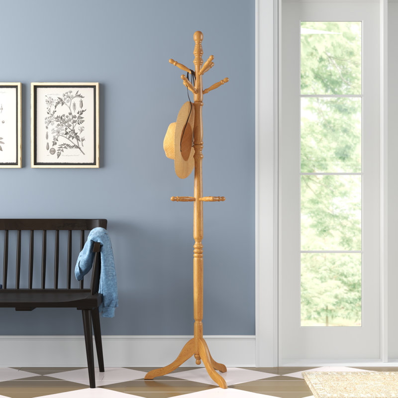 Birch Lane™ Gaston Solid Wood Freestanding 10 - Hook Coat Rack ...
