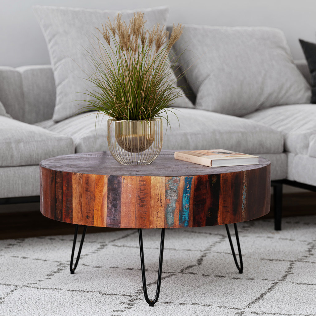 Foundry Select Janella Solid Wood 3 Legs Coffee Table & Reviews | Wayfair