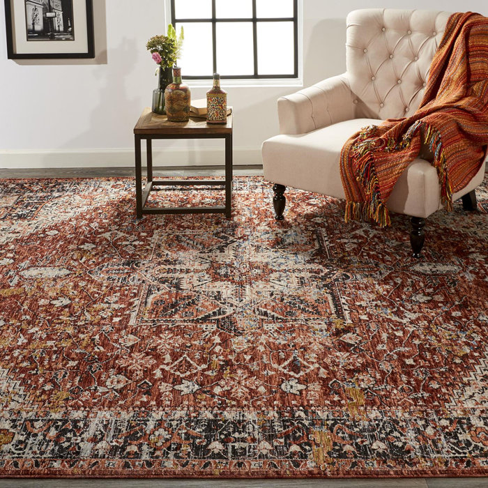 World Menagerie Roma Rust Orange Rug & Reviews | Wayfair