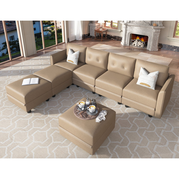 Latitude Run® Zendajas 7 - Piece Modular U-Shape Sectional Sofa with ...