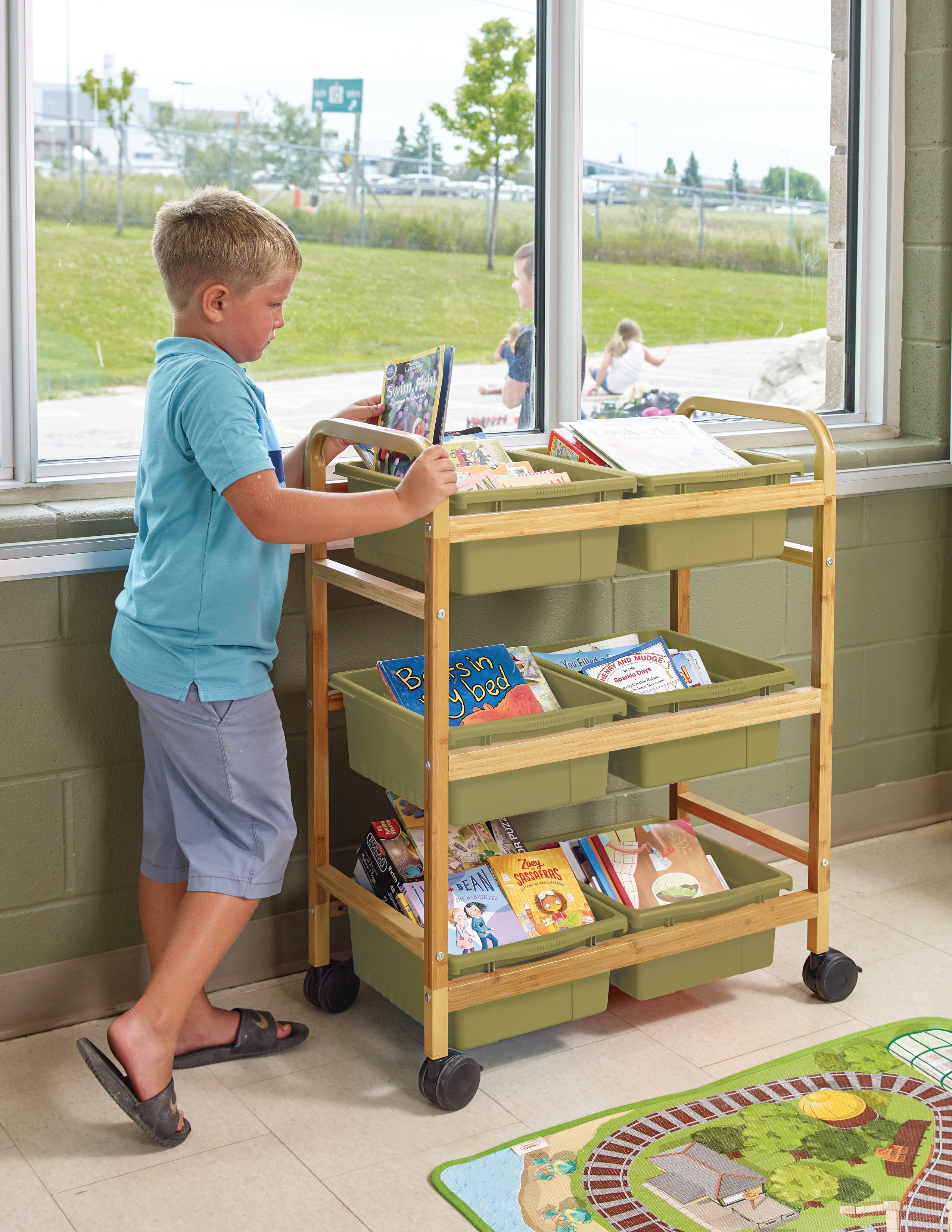Copernicus Double Sided Teaching Cart with Bins | Wayfair