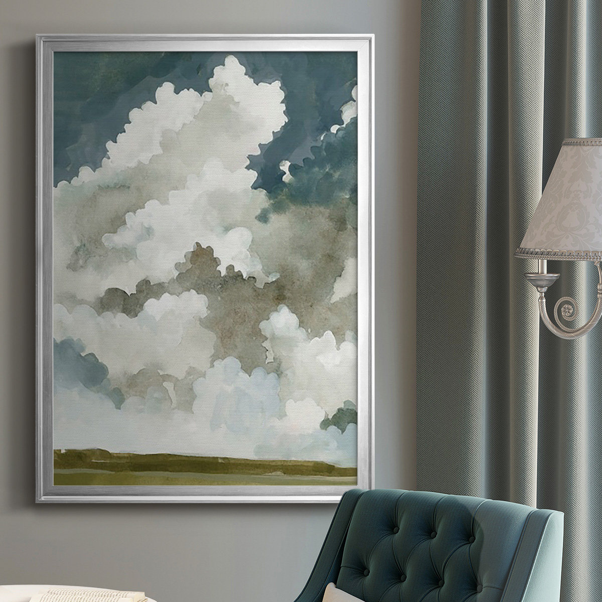 Brayden Studio® Vast Neutral Sky I Framed On Paper Painting | Wayfair
