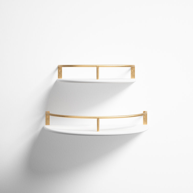 Joss & Main Haden Half Moon 2 Piece Floating Shelf Set | Wayfair