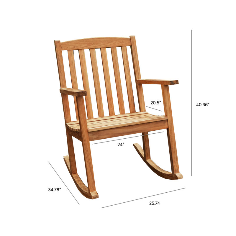 Loon Peak® Coleman Teak Outdoor Rocking Chair | Wayfair