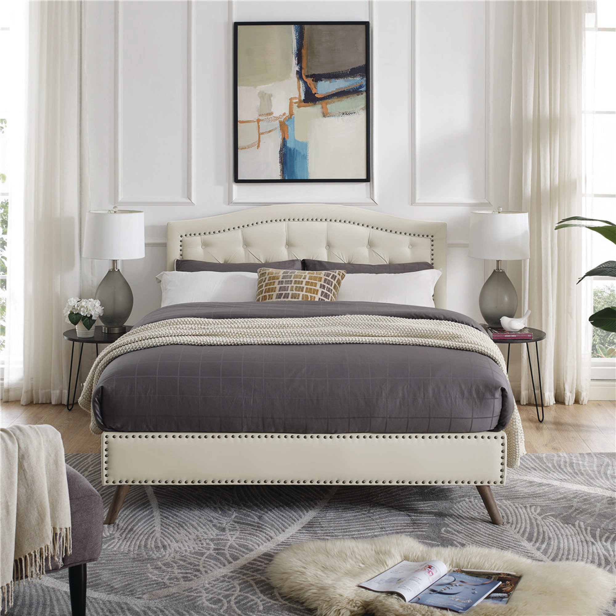 House of Hampton® Applewhite Upholstered Bed & Reviews | Wayfair