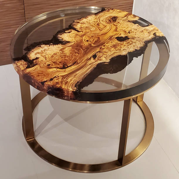 WoodenArtPro Slice Wood And Epoxy Resin Table XXL | Wayfair