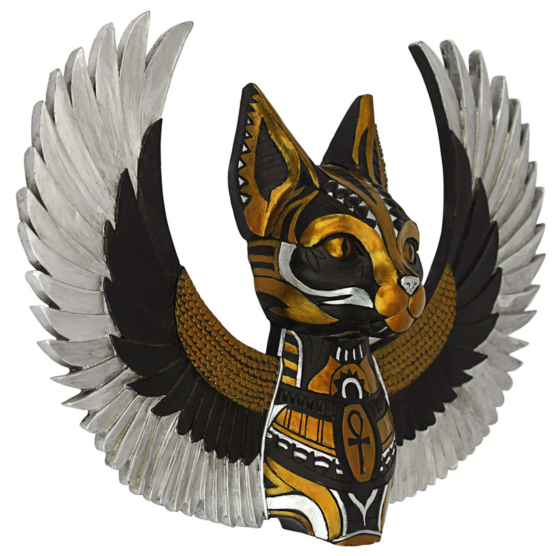 Design Toscano Goddess Bastet, Winged Protector of the People Cat ...