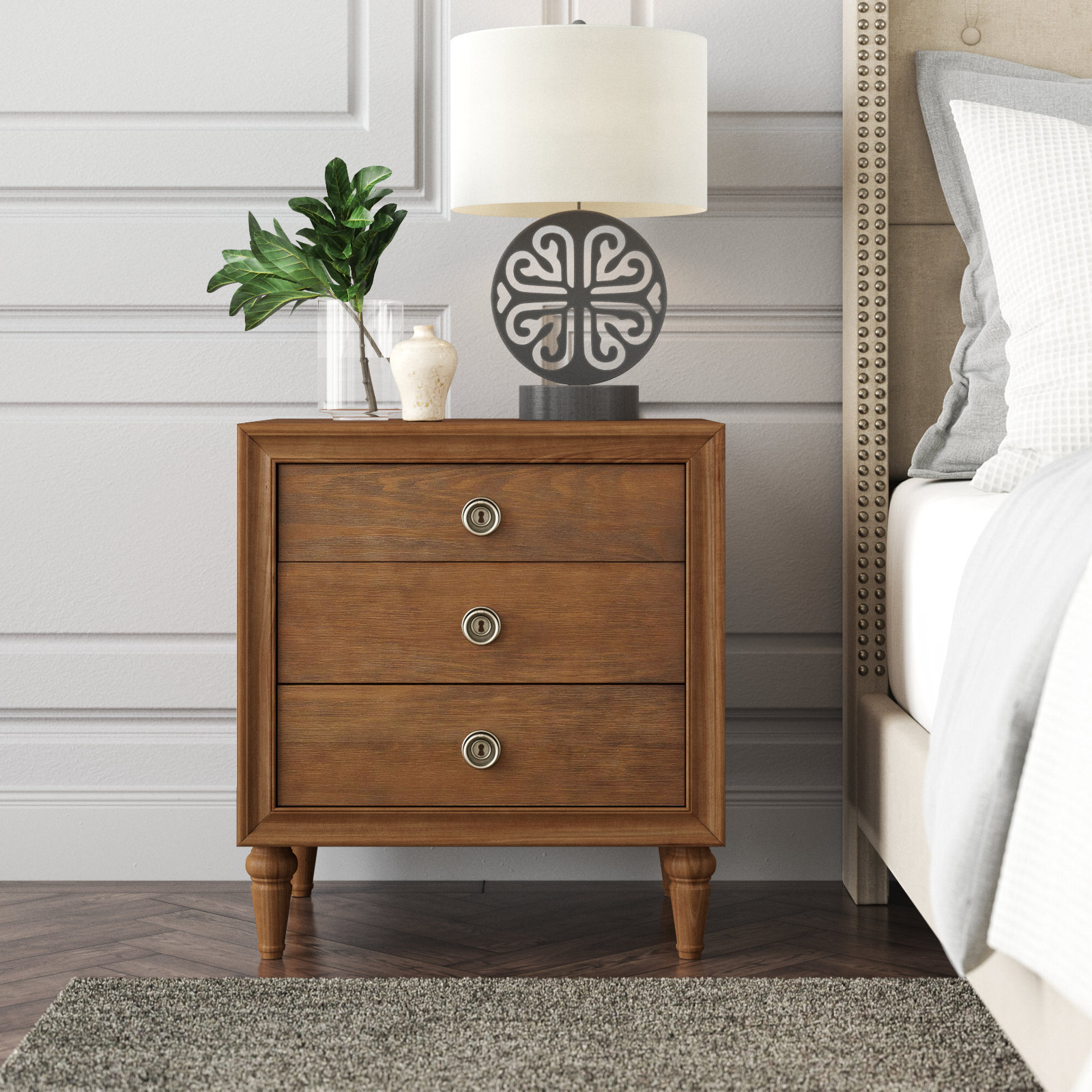 Greyleigh™ Feickert Solid + Manufactured Wood Nightstand | Wayfair