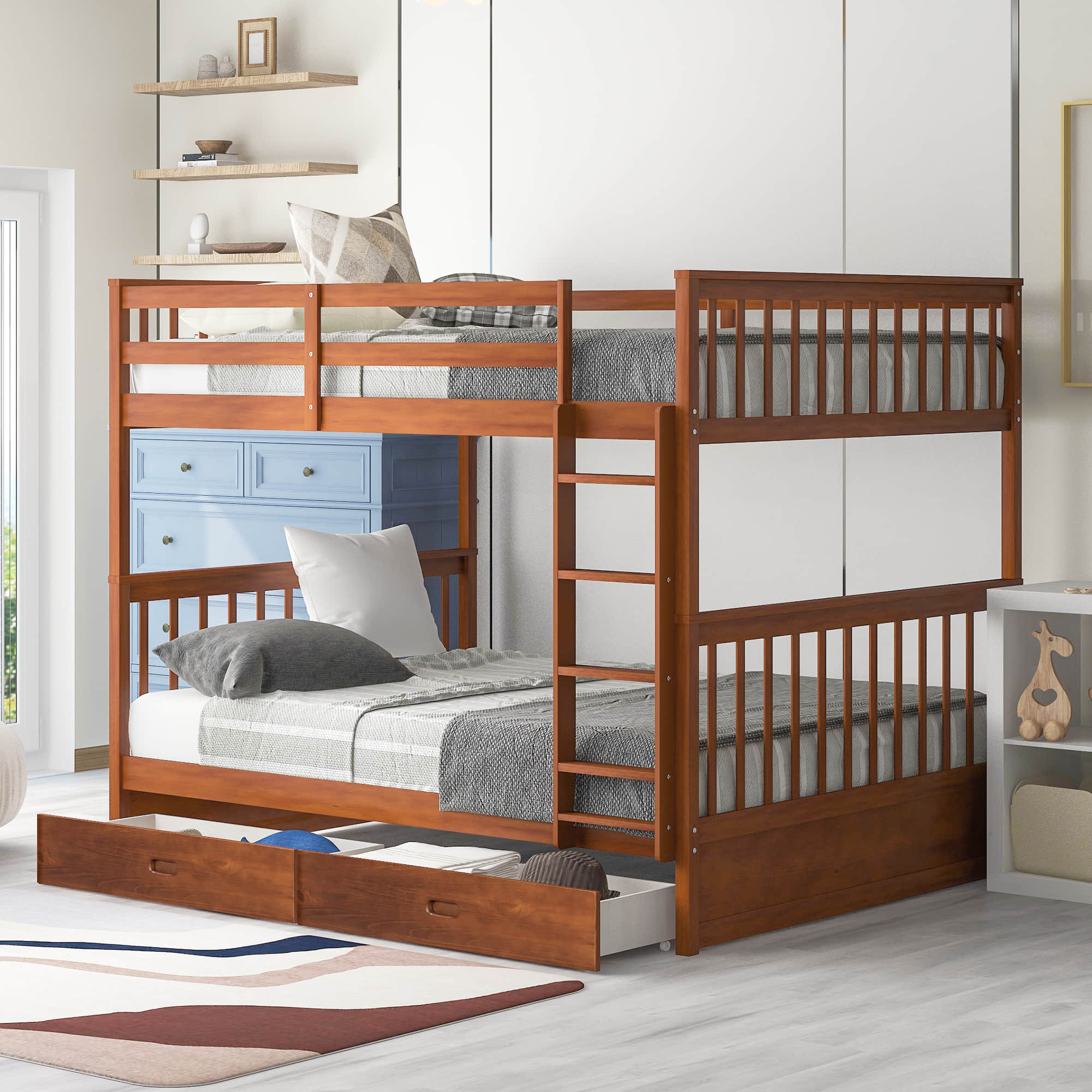 Harriet Bee Dossiv 2 Drawer Standard Bunk Bed by Harriet Bee | Wayfair