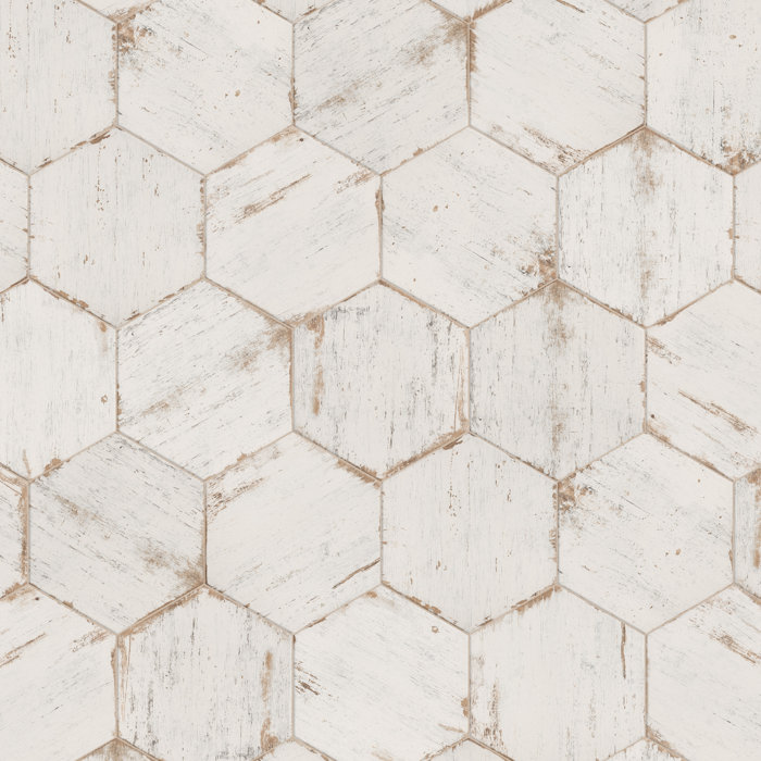 Merola Tile Retro Hex 14" x 16" Porcelain Wood Look Wall & Floor Tile ...